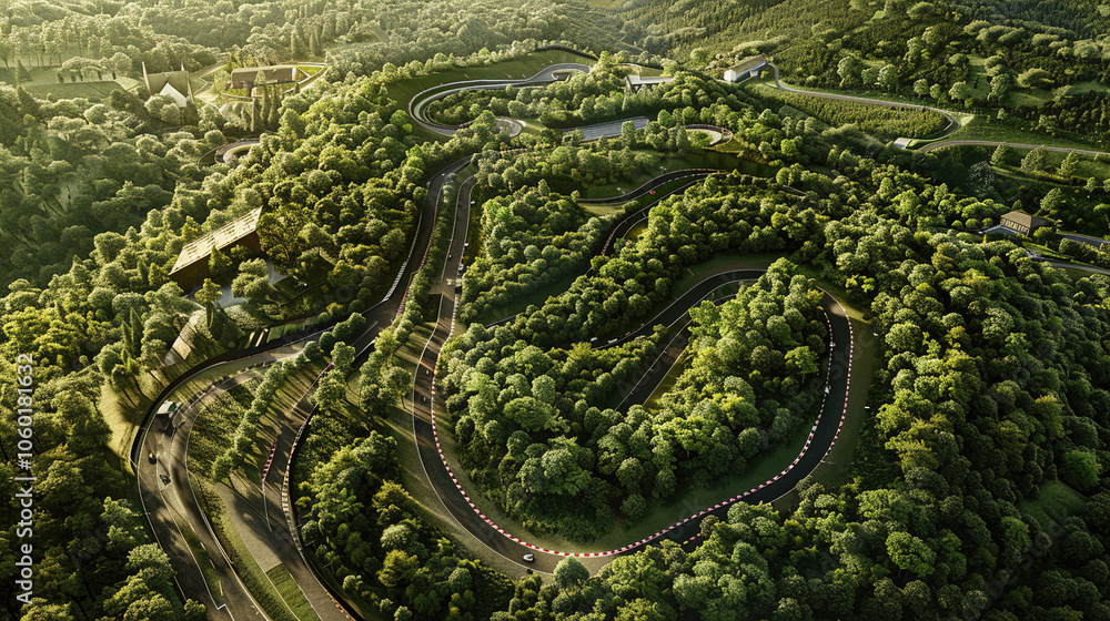 Aerial View of Nürburgring Nordschleife Track Layout Amidst Dense Green ...