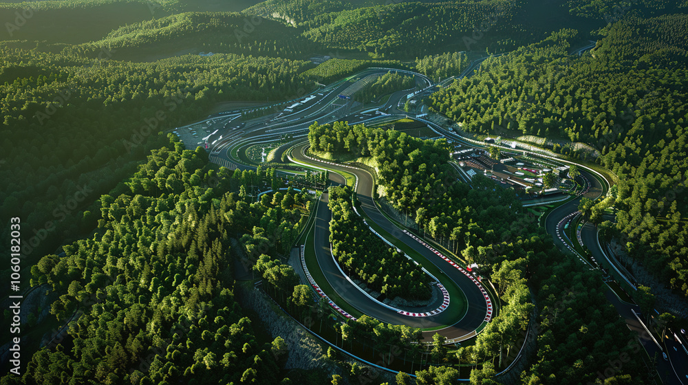 Aerial View of Nürburgring Nordschleife Track Layout Amidst Dense Green ...