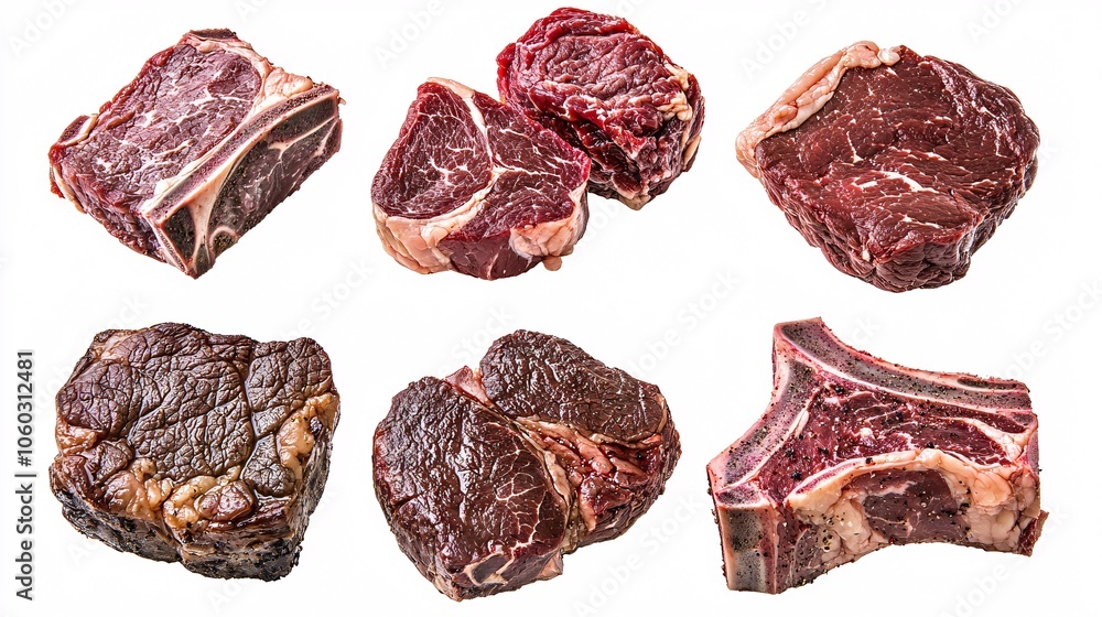 graphic of diverse meat cuts displayed in a sleek design against a ...