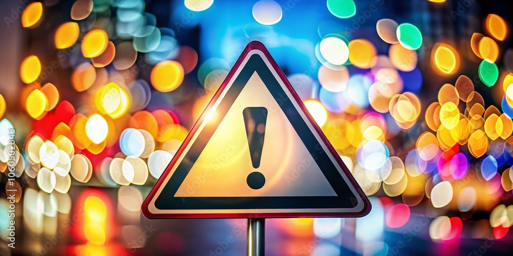 Stock-Illustration „Continuous Line Drawing of a Dangerous Sign with ...