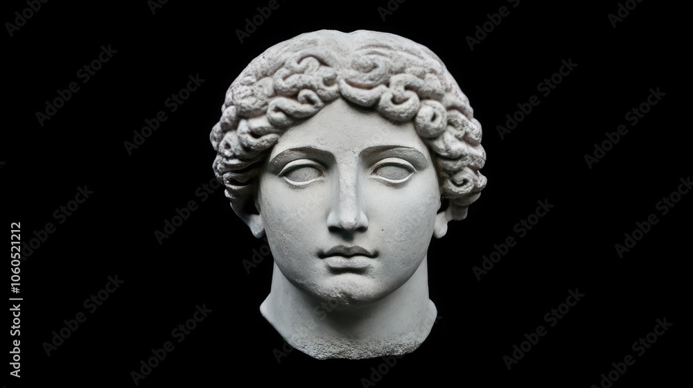 Ancient Greek Style Gypsum Head Sculpture Stock Illustration | Adobe Stock