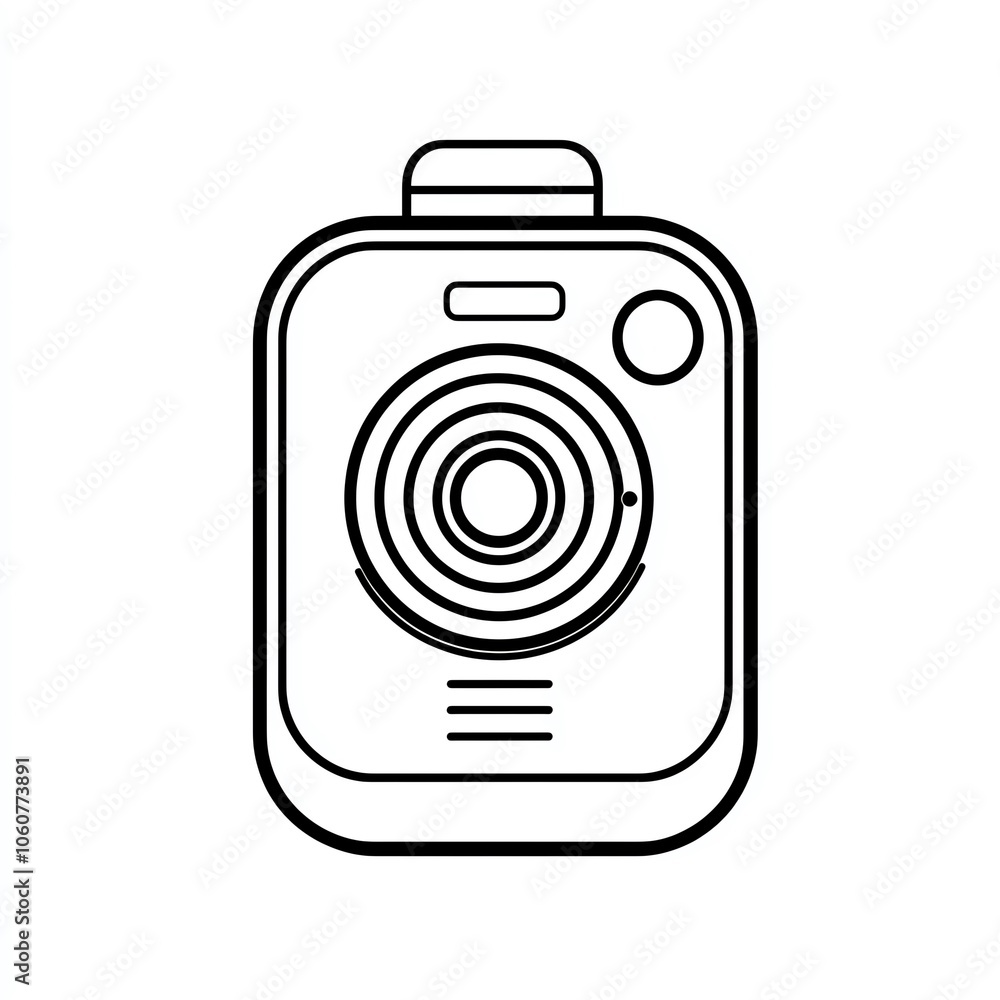 Illustration of a camera outline with a simplistic design, perfect for ...