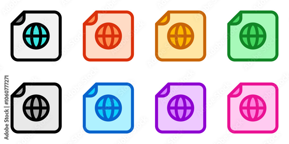 Editable vector htmp web page file icon. Part of a big icon set family ...