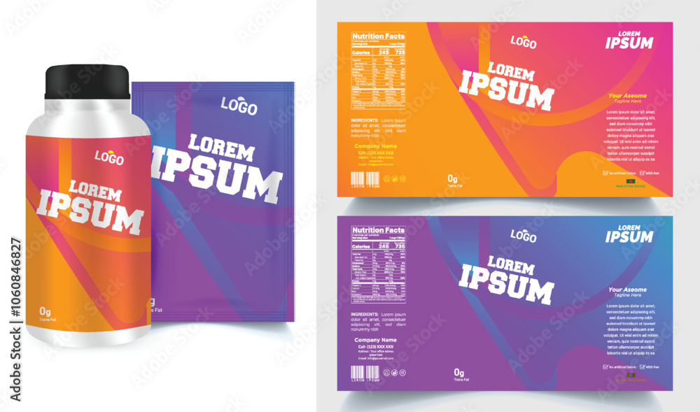 Стоковое векторное изображение « label design, soft drink bottle label ...