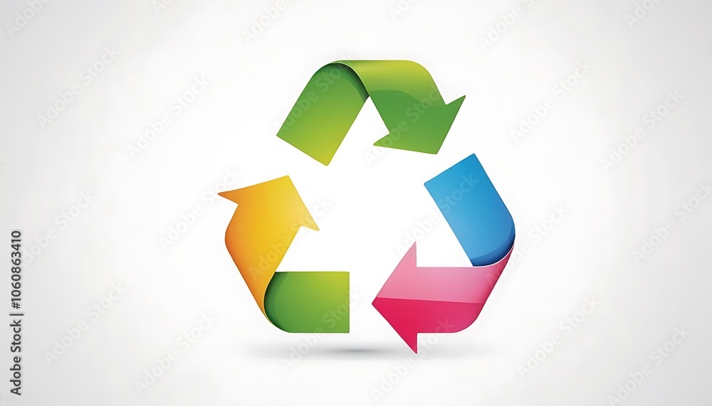 Recycling symbol,Isolated colourful symbol of recycling made from ...