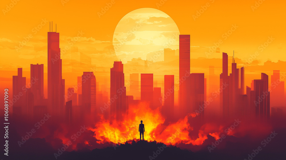 A visually striking background featuring a glowing sun and swirling ...