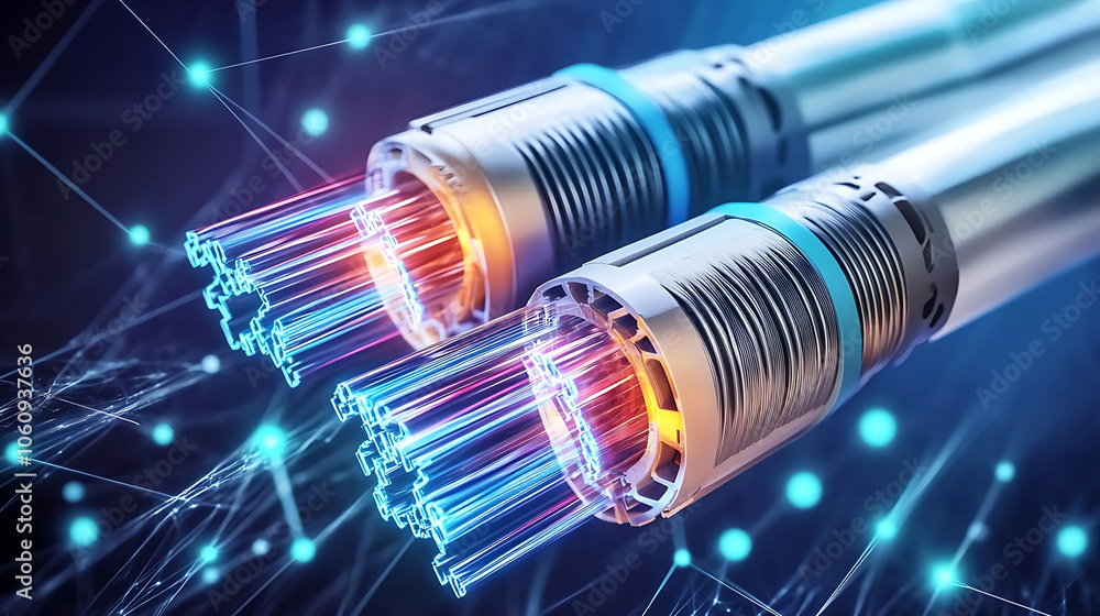 Fiber optic cable technology vector design of internet, network, speed ...