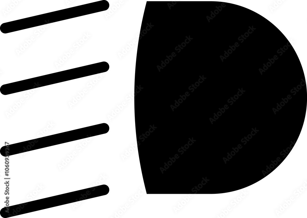 Headlight, light indicator dashboard icon. Vector high beam. Car light ...