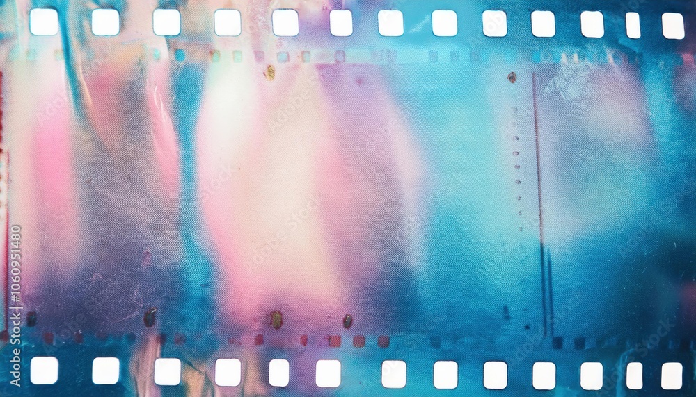 Abstract Vintage 35mm Film Strip with Pastel Iridescent Colors, Grainy ...