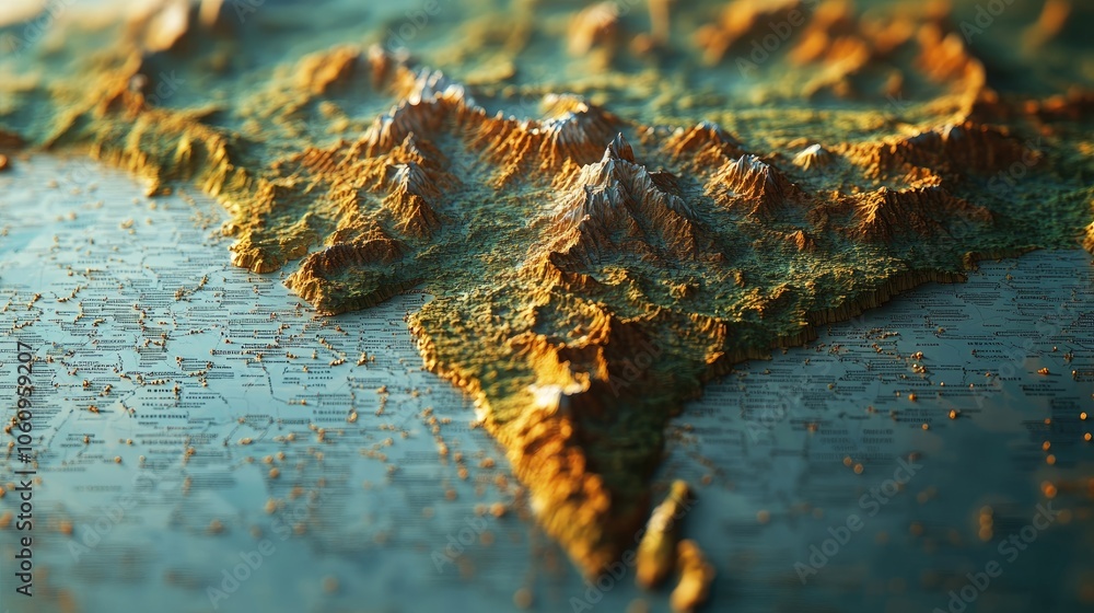 A topographical relief map of India emphasizing mountain ranges and ...