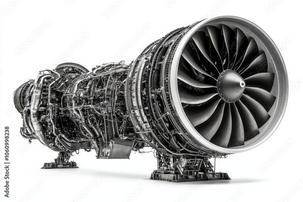 Powerful GE90 aircraft engine, a marvel of engineering, showcasing the ...
