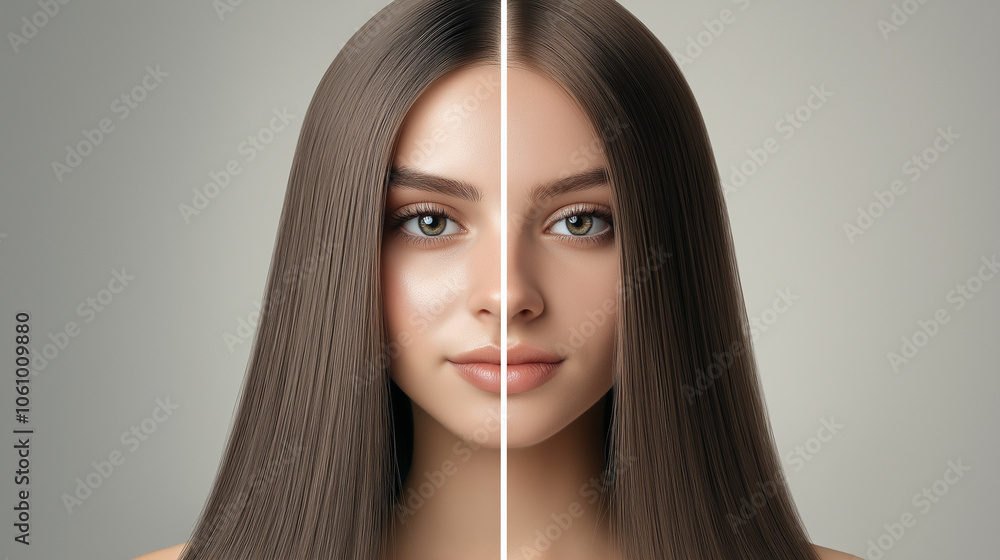 Beauty comparison of woman with different hair colors, straight ...