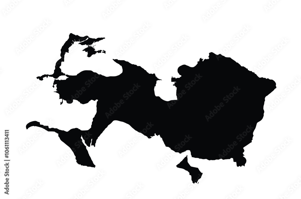 Persian empire map vector silhouette illustration isolated on white ...