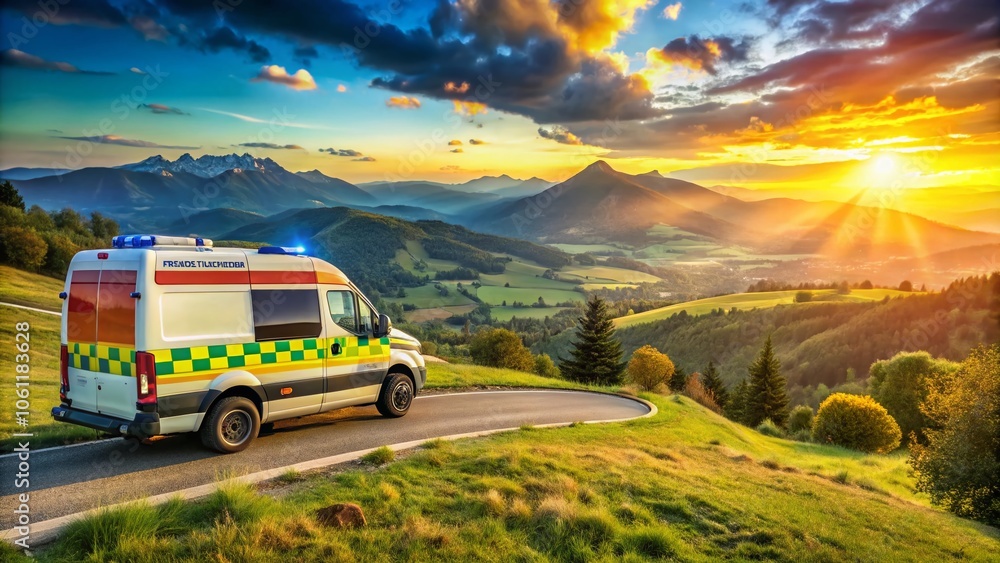 Dynamic Landscape with Arrow Ambulance Stripe, Emergency Services ...