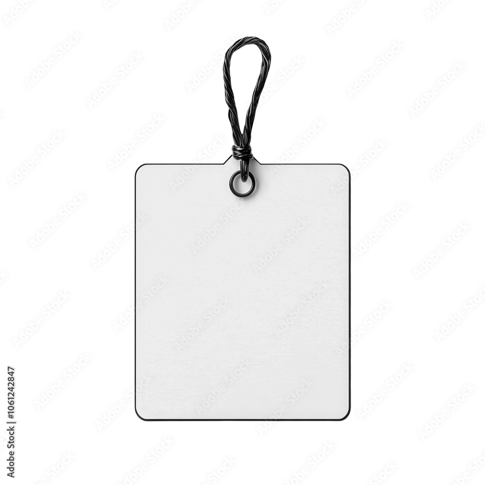 Blank name tag, single object isolated on solid white background ...