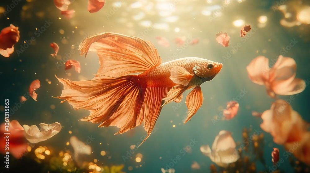 Majestic Siamese fighting fish in a surreal underwater environment ...