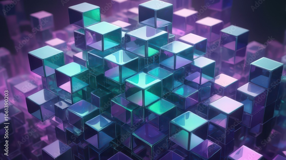 Fractal Holographic Cubes: An array of abstract, fractal-like cubes and ...