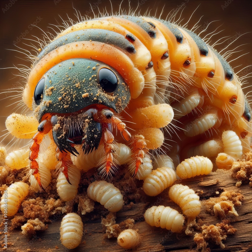 Beetle Larva Coleoptera Larvae The larval stage of beetles often Stock ...