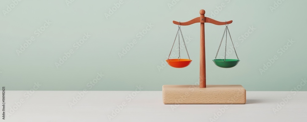 3D model of a balanced scale with the words Work and Relaxation on each ...