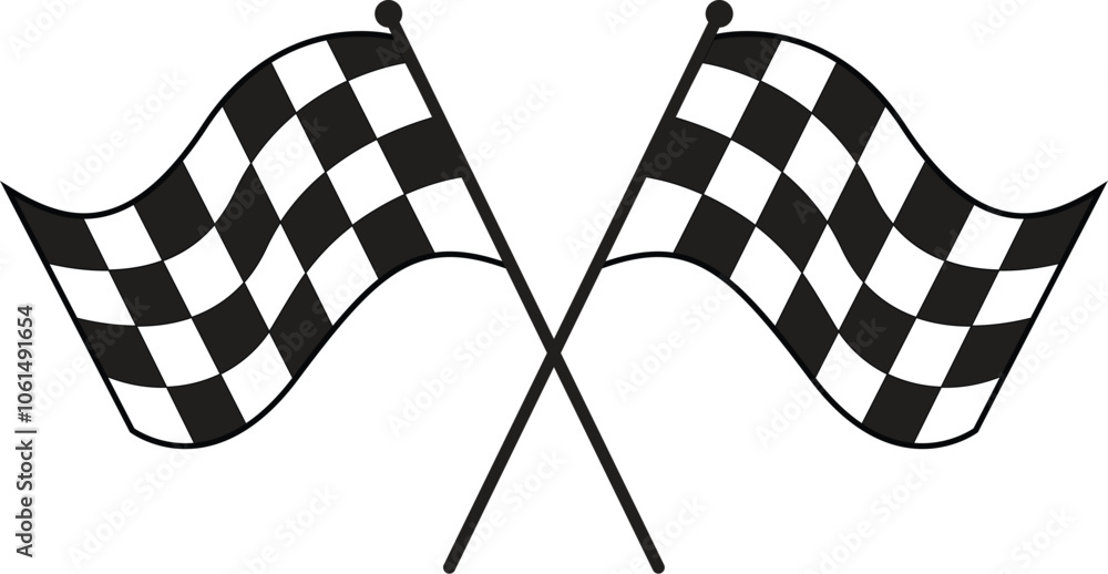 Double crossed Checkered racing flag motorbike racing flag car racing ...