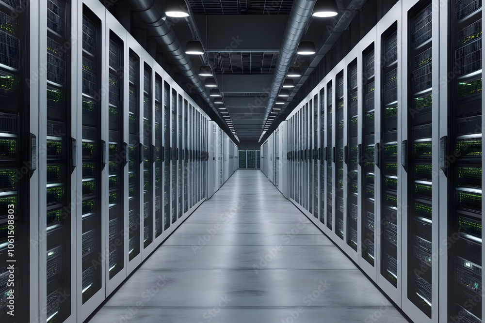 Server room, Corridor in server room data center, Server Room Hosting Servers High Tech ...