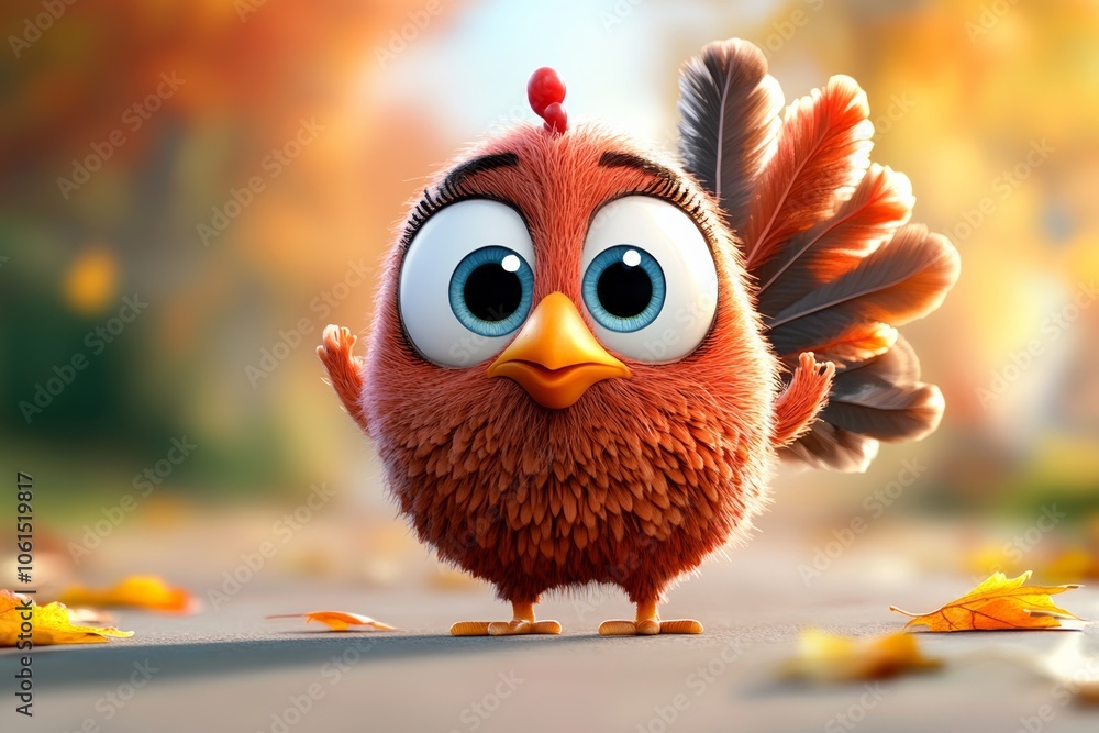 bird with red feathers and a pink beak is staring at camera. image has ...