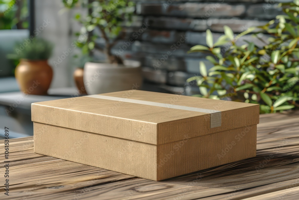 Elegant cardboard box with minimalist design, perfect for packaging and ...