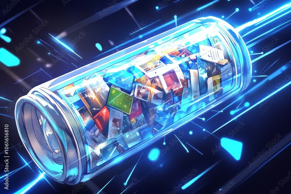 The Virtual Time Capsule, Digital Legacy and Estate Planning Stock Illustration | Adobe Stock