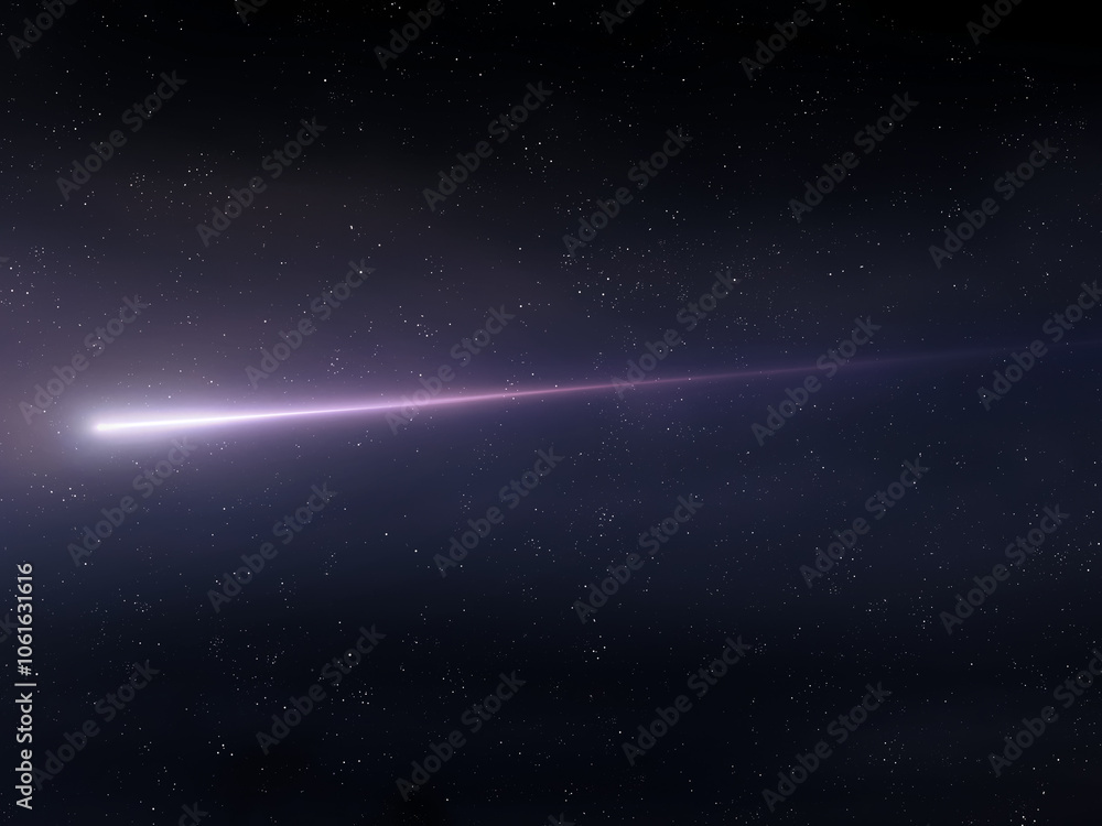 Beautiful meteor trail isolated. Realistic meteorite against the ...