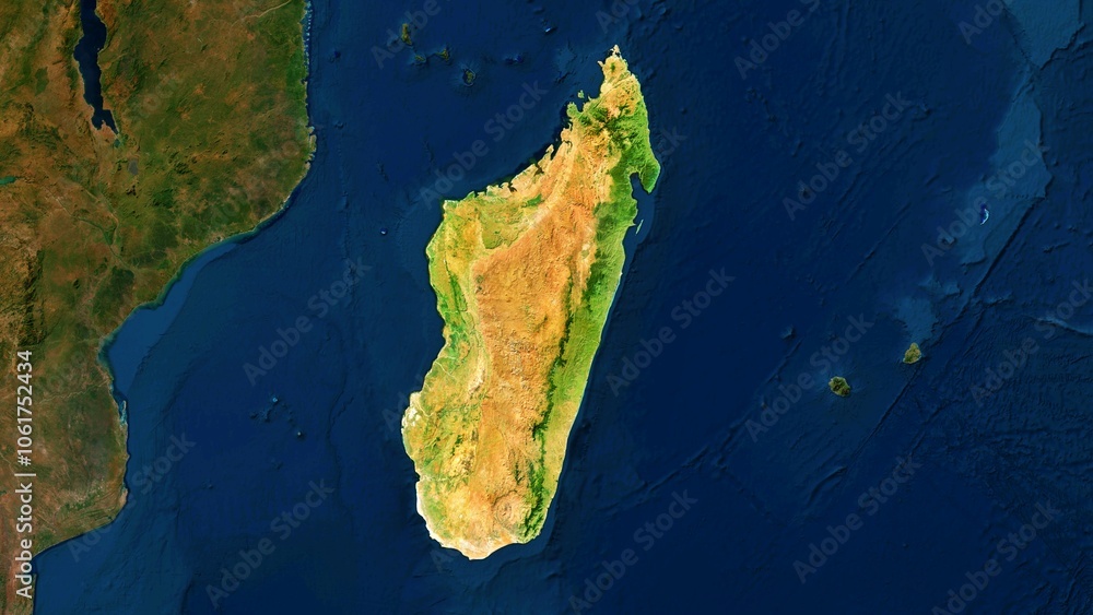 Stock-Illustration „4K Madagascar Territory Map in Africa, High ...