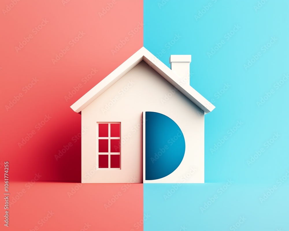 Modern house design featuring a minimalistic split color scheme with ...