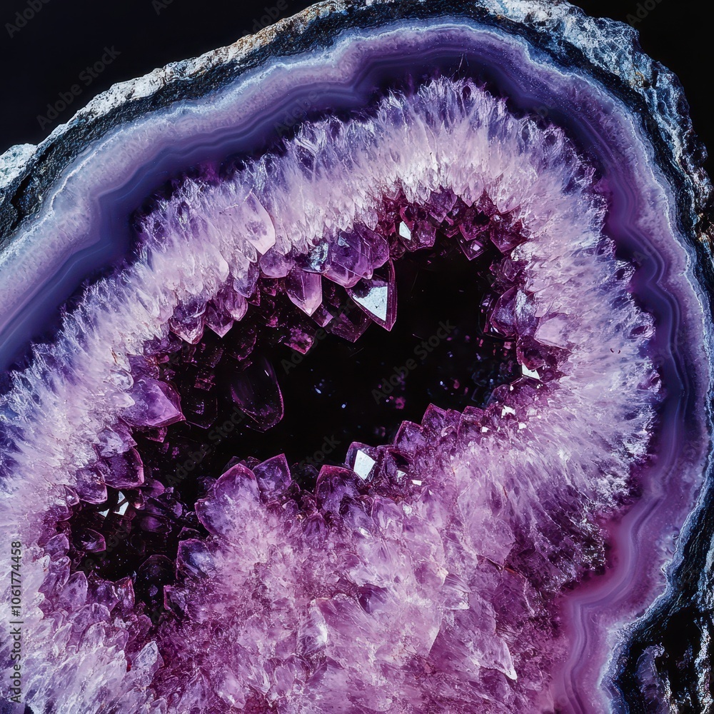 amethyst geode with deep purple crystals inside Stock Photo | Adobe Stock