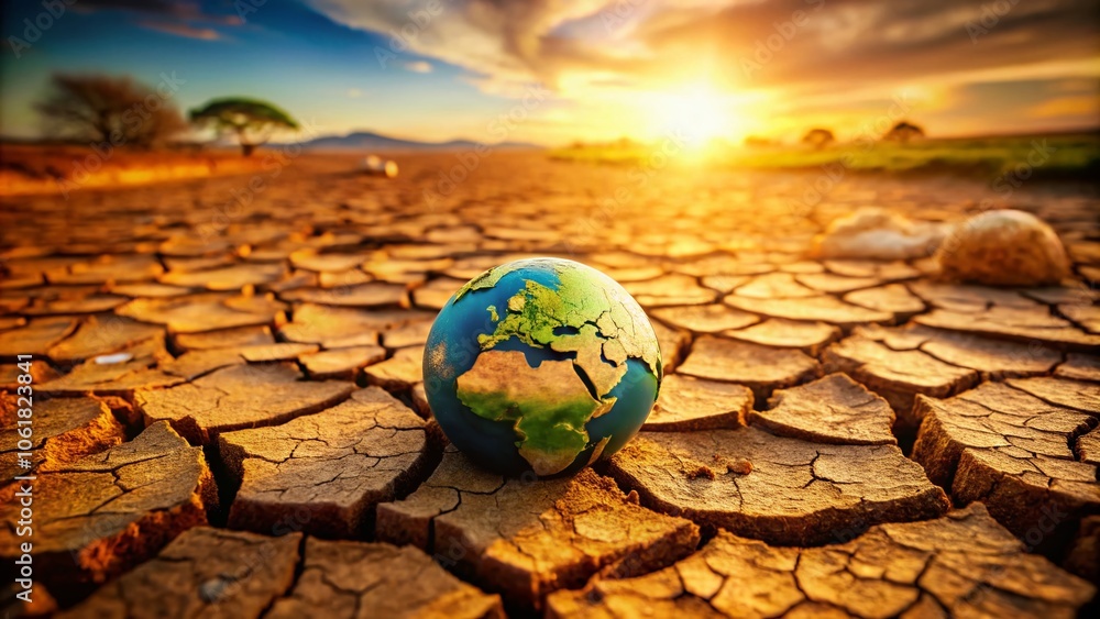 Tilt-Shift Photography of Dry Cracked Earth Highlighting Climate Change ...
