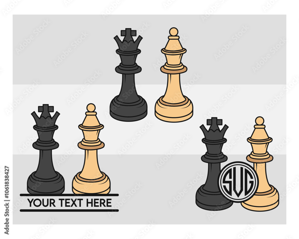 Chess Pieces SVG Silhouette Bundle, Chess Silhouette, Chess Game Svg ...