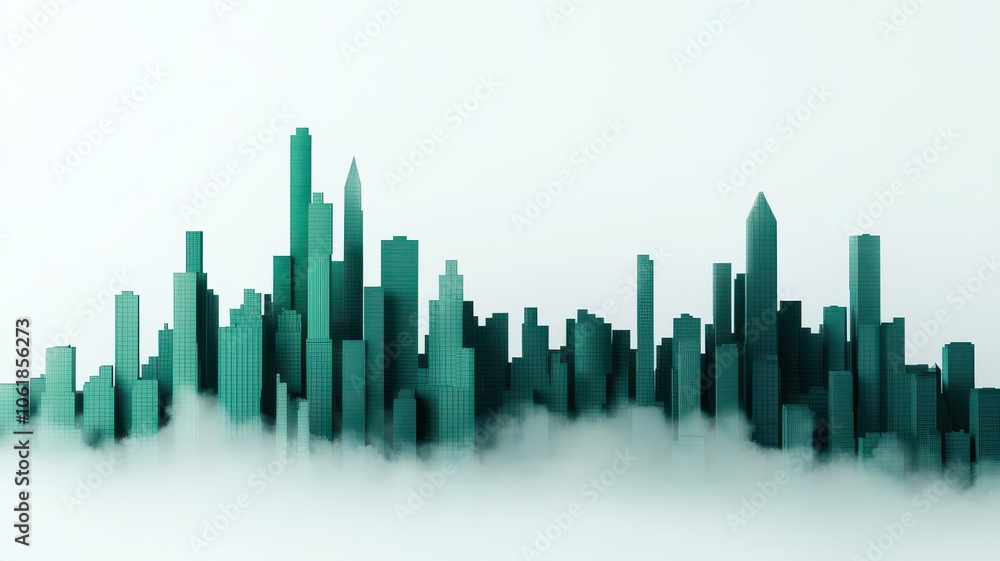 Data charts and graphs overlaying an urban skyline, data charts and ...
