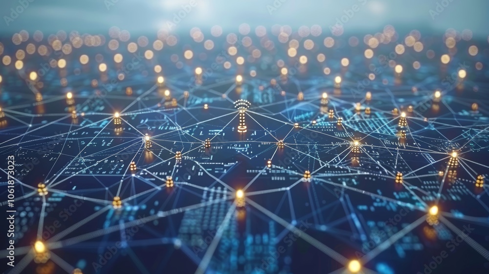 Visual representation of a smart city communication network utilizing low power wide area ...
