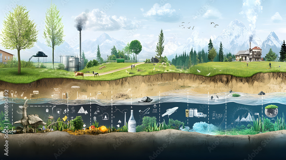 An informative diagram showing carbon footprints of different ...