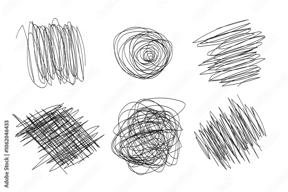 Hand drawn scribble vector set. Marker drawing. Graphic design elements ...