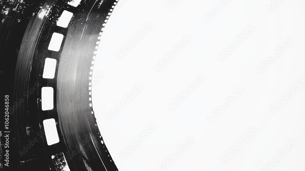 Retro analog scratched and smudged negative strip with vignette border ...