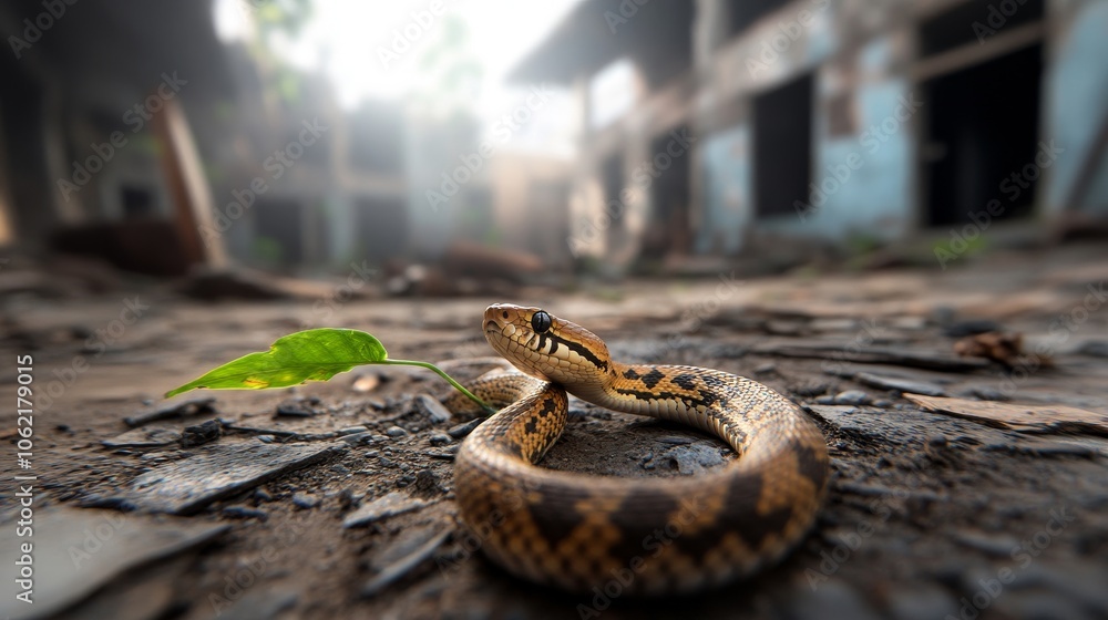 Ancient Temple Snake: A snake with ancient markings consuming a monkey ...
