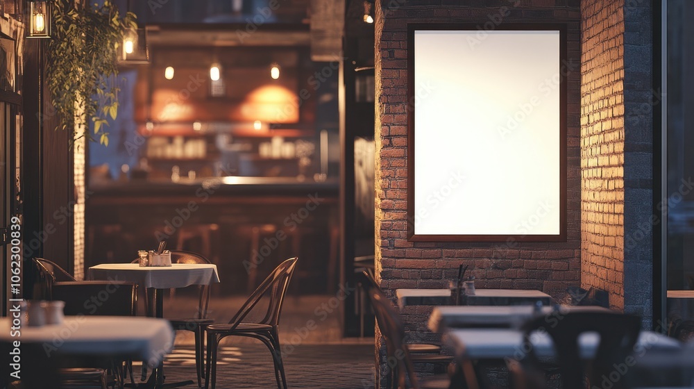 Foto de Stock Poster promotion design mockup. Vertical empty white ...