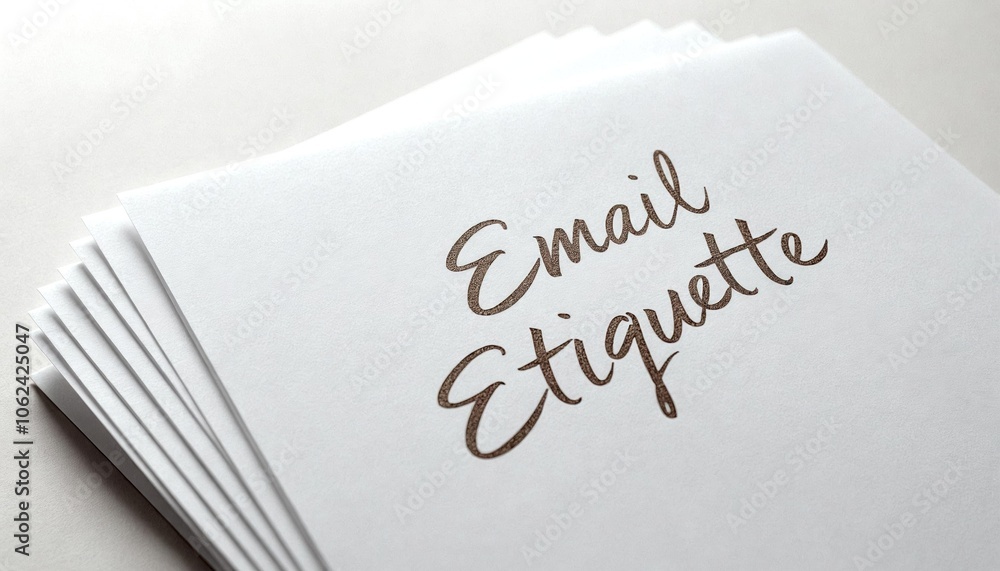 Handwritten Email Etiquette Tips on White Paper Stock Photo | Adobe Stock