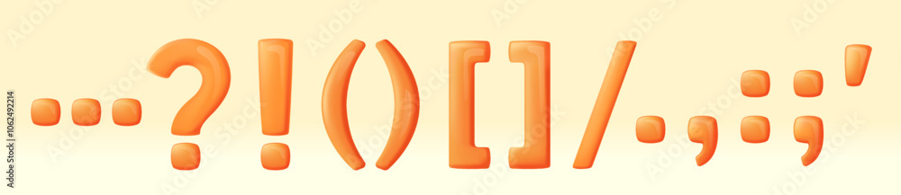 Vector illustration of punctuation marks in bold, stylized design ...