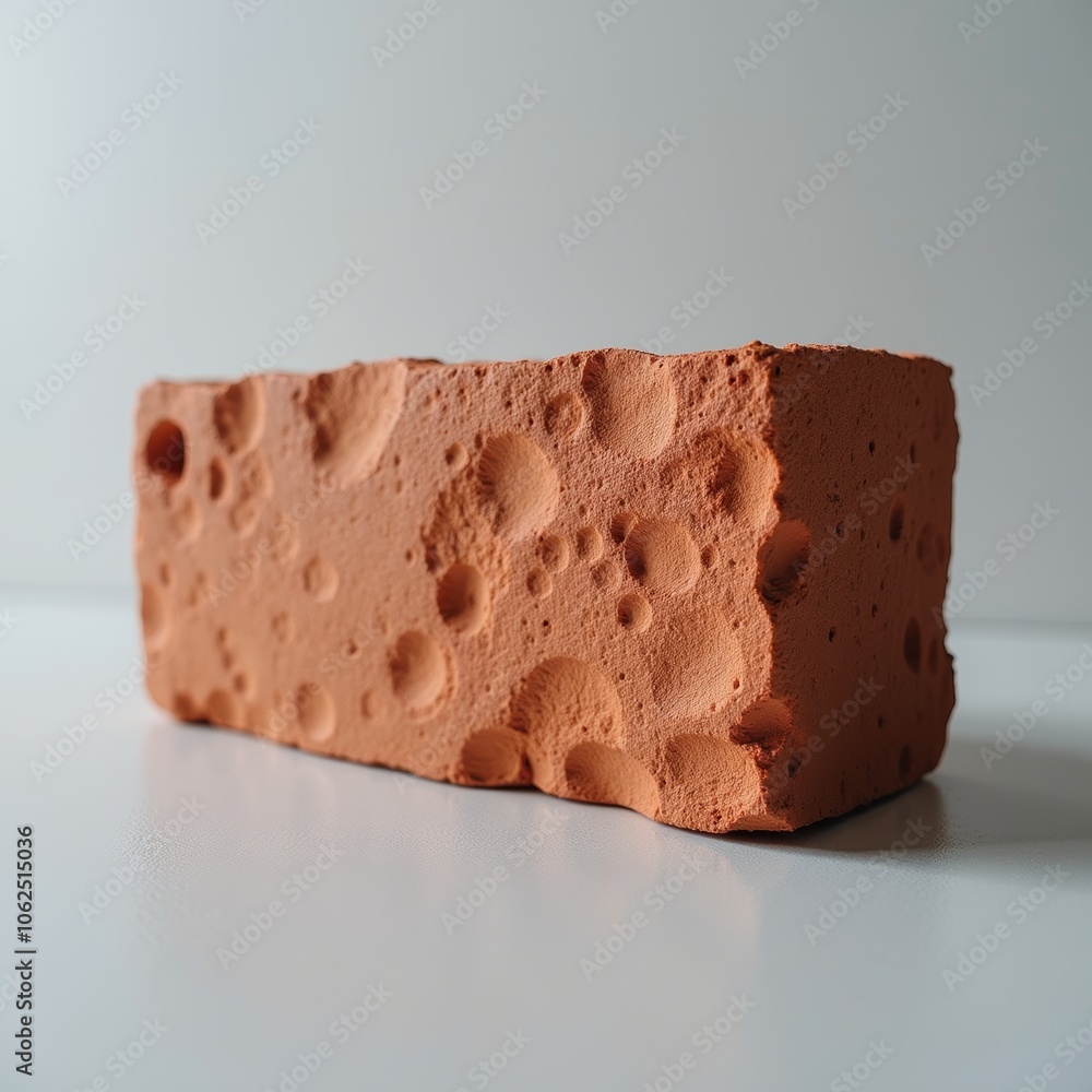 Unique terracotta brick with moon-like craters - ideal for architecture ...