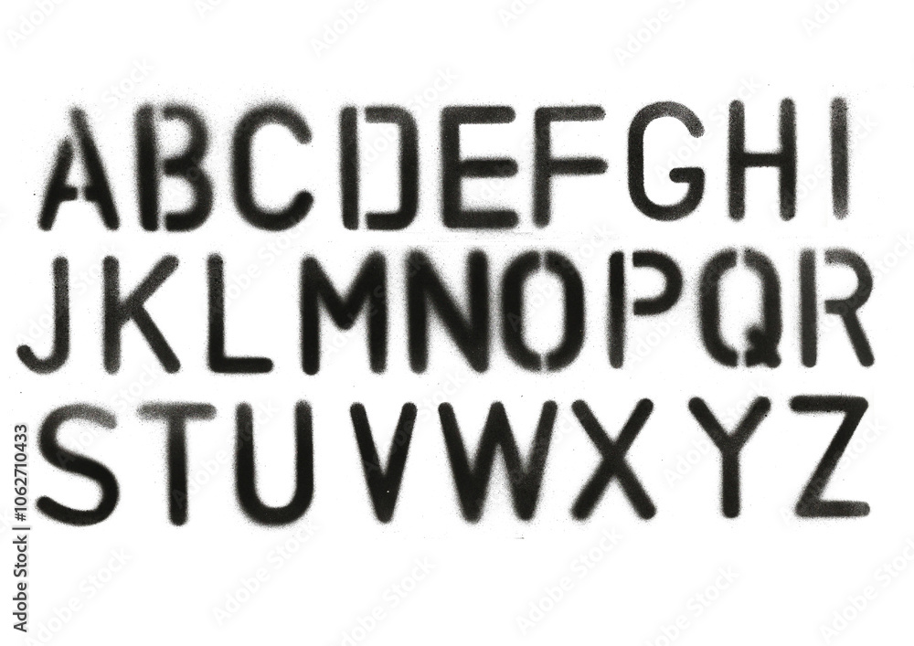Realistic Alphabet Stencil Letters Brush Font Transparent Background HD ...