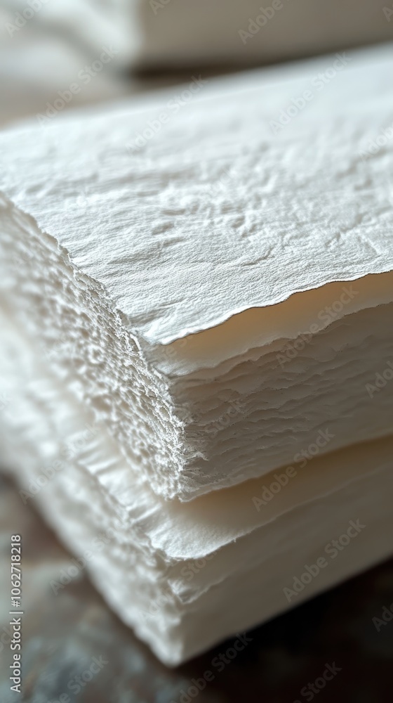 Detailed close-up of the textured edge of printer paper, showcasing ...