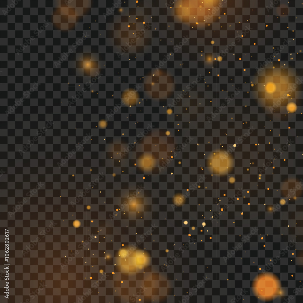 Golden Sparkling Light Effects on Transparent Background for Stock Use Vector Stock Vector ...