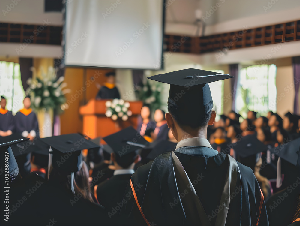 Distinguished CEO gives inspiring speech to graduates, wearing formal ...