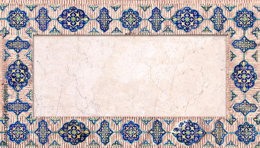 Detail of traditional persian mosaic wall with tile ornament ...