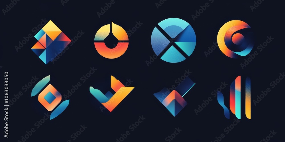 Modern logo designs for tech companies. These logos use abstract ...